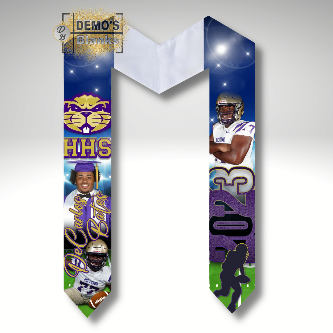 60" Graduation Stole Football Template Digital Product – Demo's Blanks