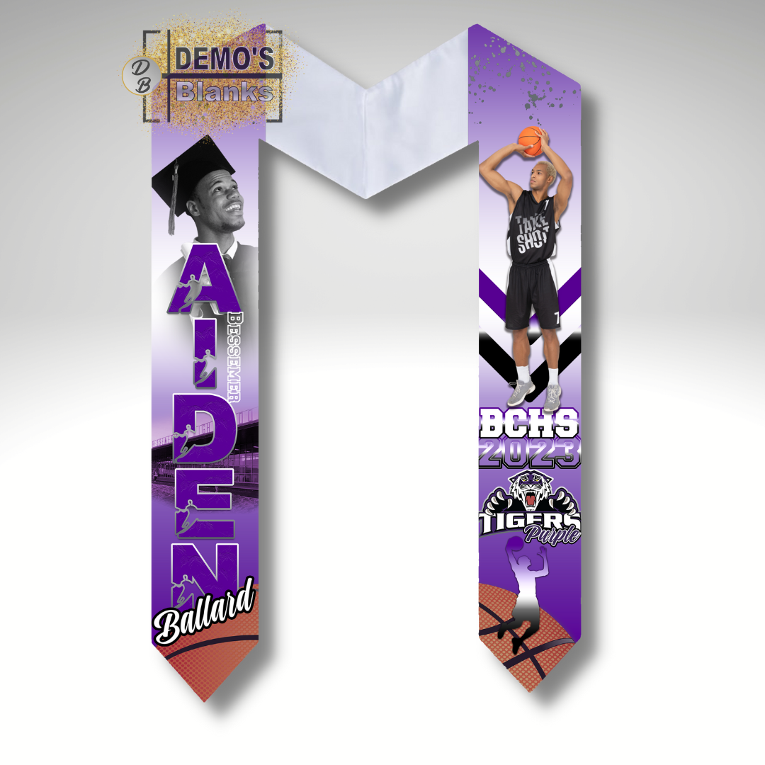 60" Graduation Stole Basketball Template Digital Product – Demo's Blanks