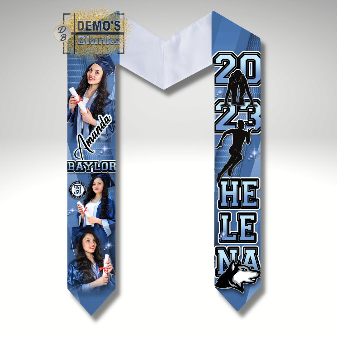60" Graduation Stole Track Template Digital Product – Demo's Blanks
